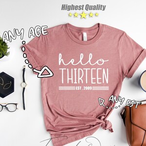 Customizable | Hello Thirteen,hello 13 Shirt,thirteenth Birthday for ...
