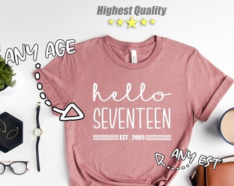 17th Birthday Shirt - Etsy