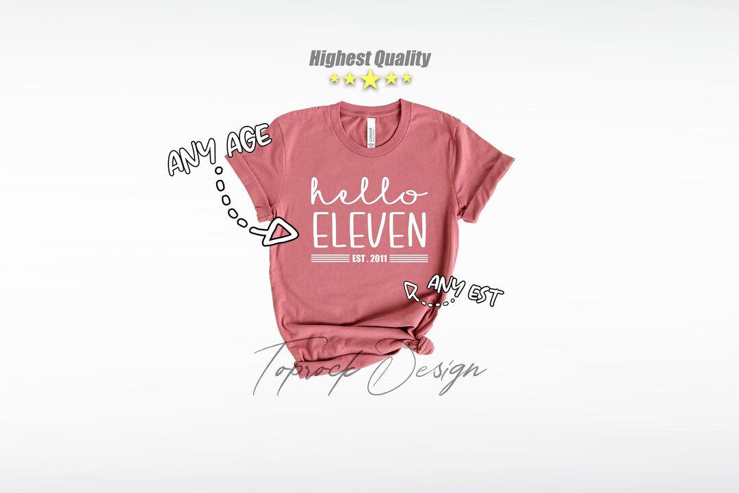 Customizable | Hello Eleven, Hello 11 Shirt, Eleventh Birthday for Her ...