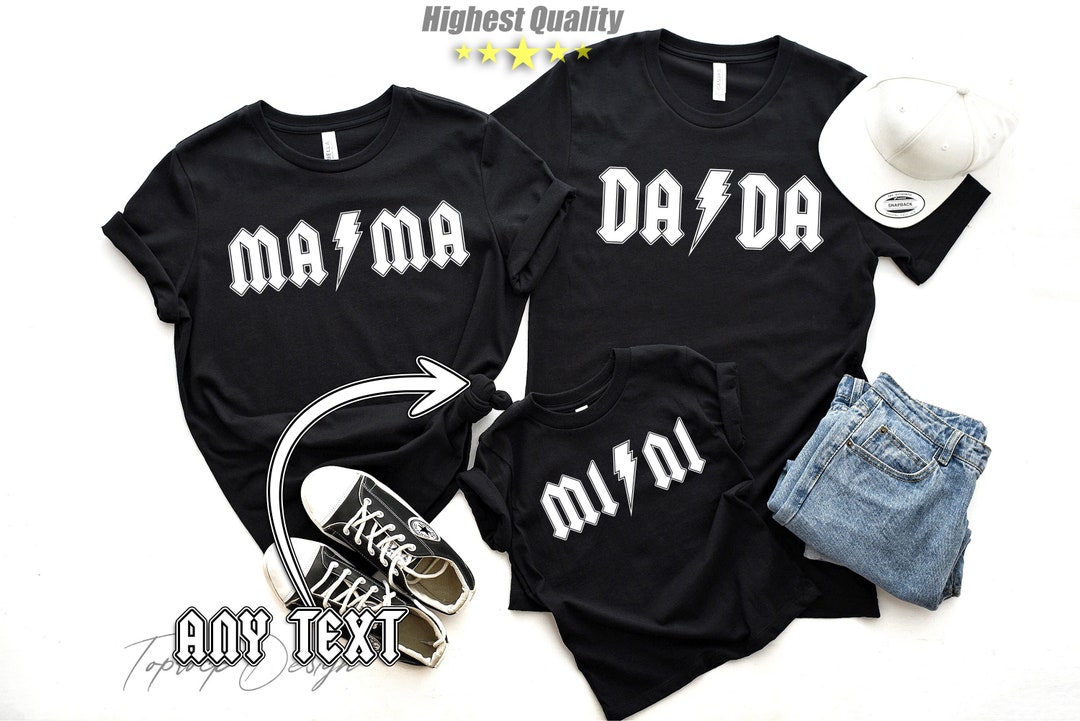 Custom Mama Dada Mini Tshirt,family Matching Tshirt,lightning Bolt Mama ...