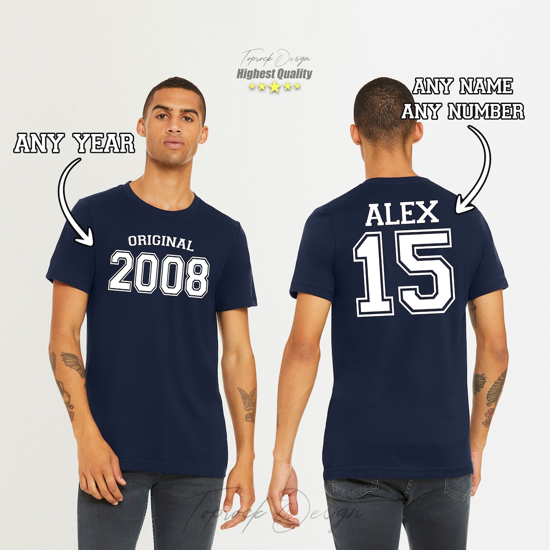Custom Front+back Jersey Number 15th Birthday Shirt,16th Birthday Gift ...