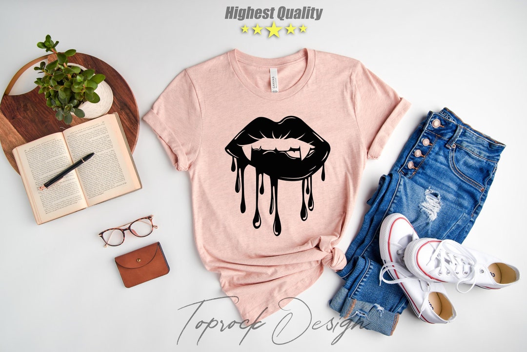 HALLOWEEN SHIRTS Vampire Lips Shirt Halloween Shirt - Etsy