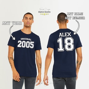 Custom Front+back Jersey Number 18th Birthday Shirt,18th Birthday Gift ...