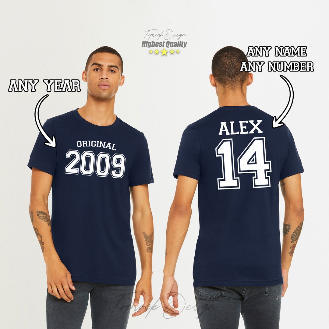 Custom Front+back Jersey Number 14th Birthday Shirt,16th Birthday Gift ...