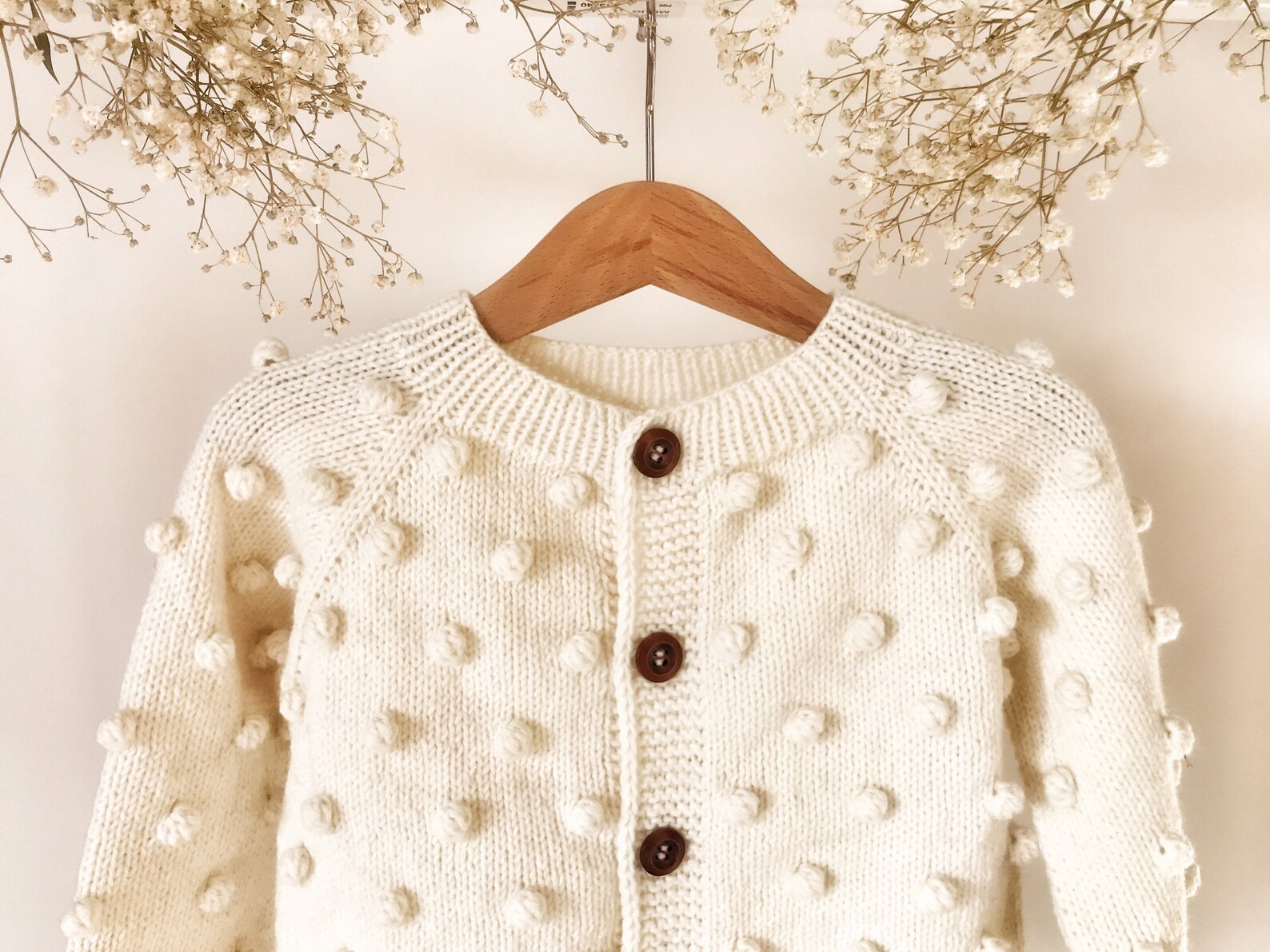 Knitted Kids Popcorn Cardigan-merino Wool Knit Popcorn - Etsy