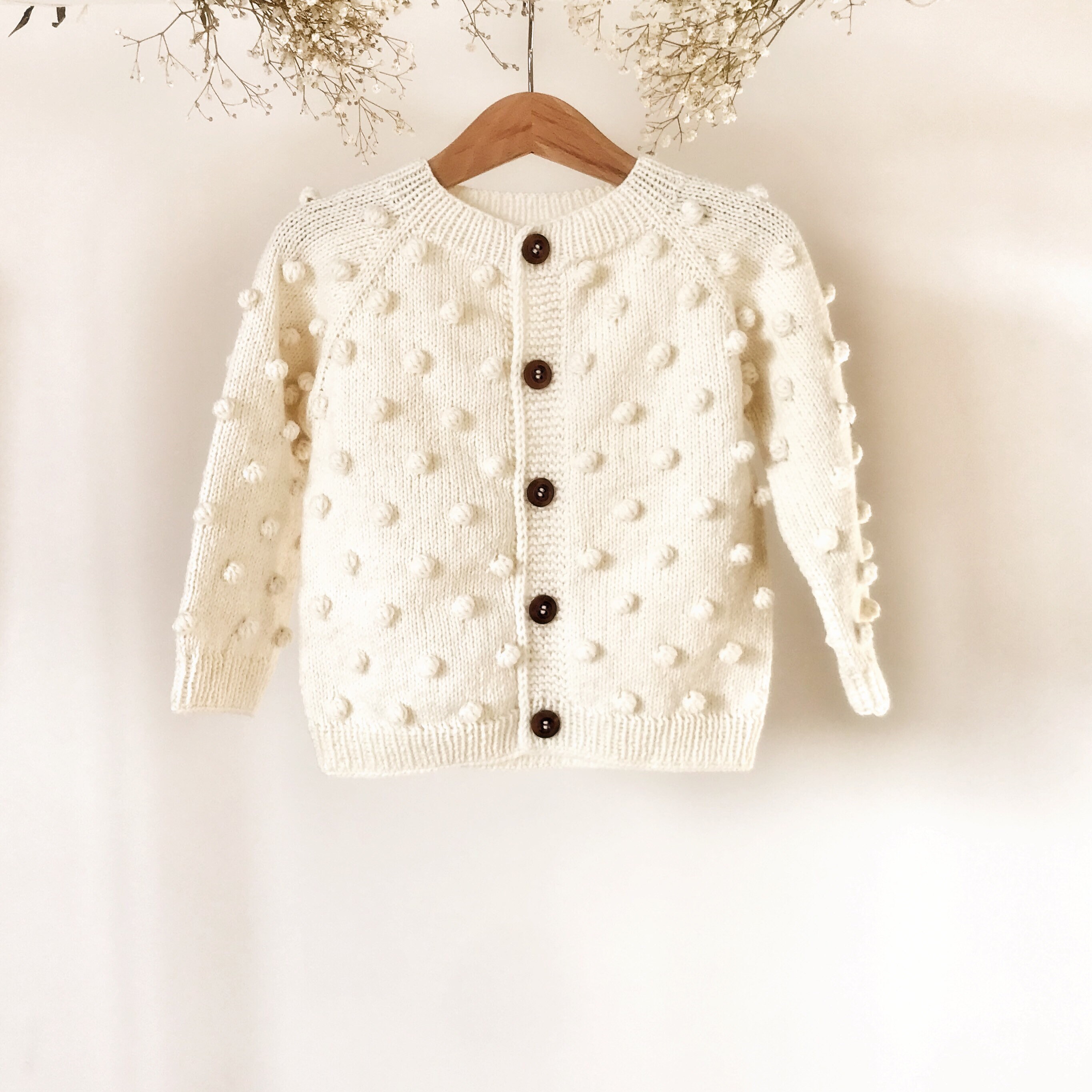 Knitted Kids Popcorn Cardigan-merino Wool Knit Popcorn - Etsy