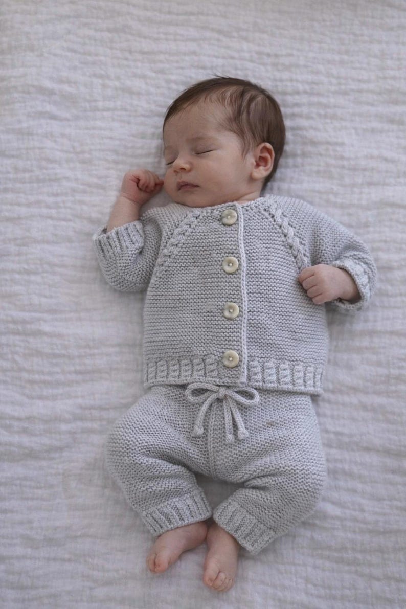 Hand Knit Baby Merino Wool Cardigan: Natural Coconut Buttons - Etsy