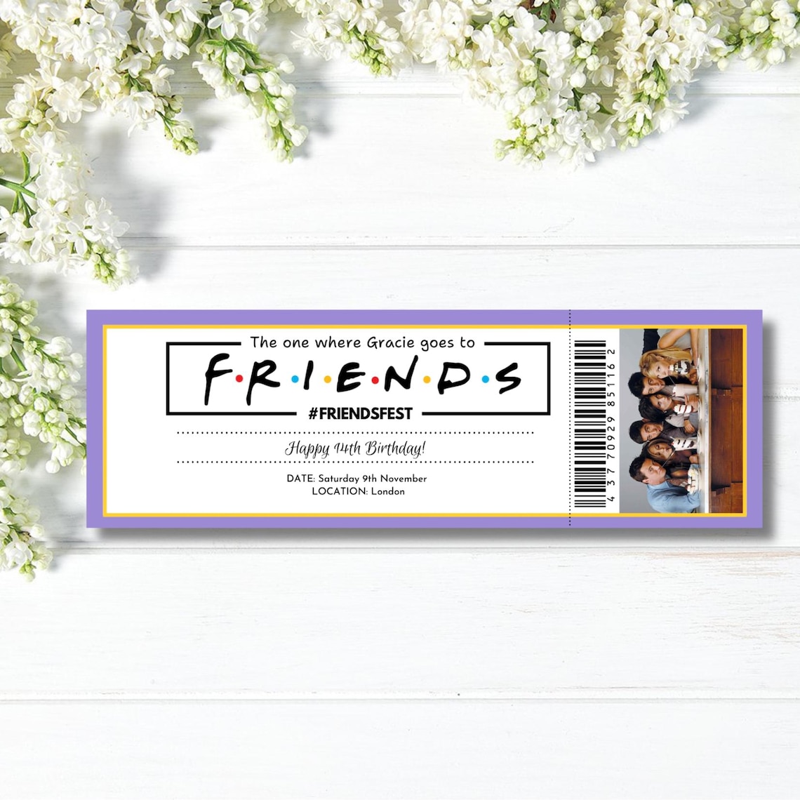 Personalised Friends Fest Ticket - Digital Download - Etsy
