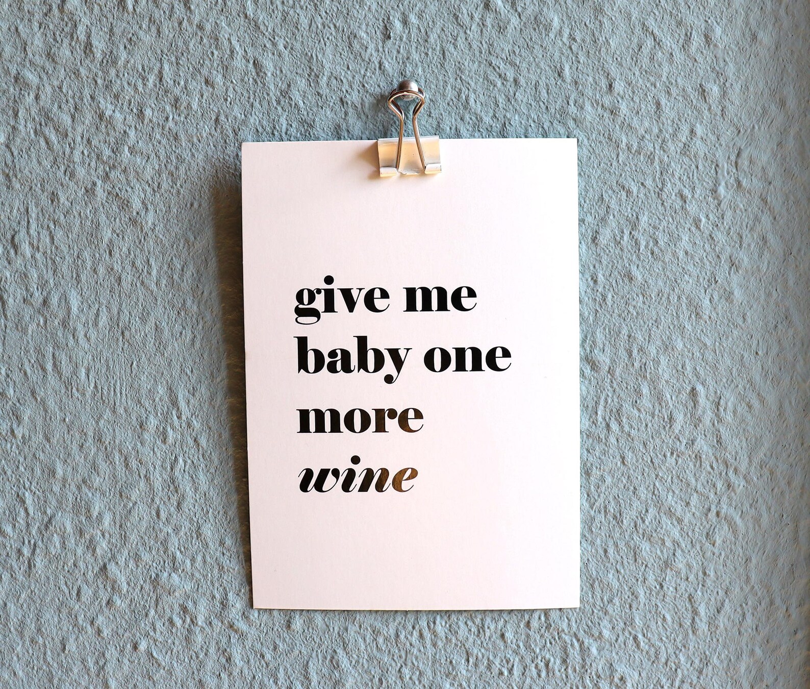 Postkarte "Give me baby one more wine" - Etsy.de