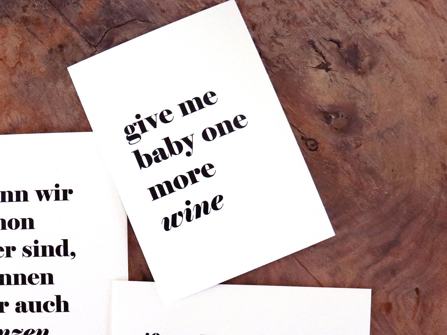 Postkarte "Give me baby one more wine" - Etsy.de