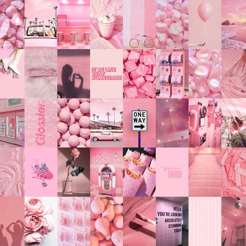 Wall Collage Kit Pink Collage Kit Soft Pink Light Pink - Etsy