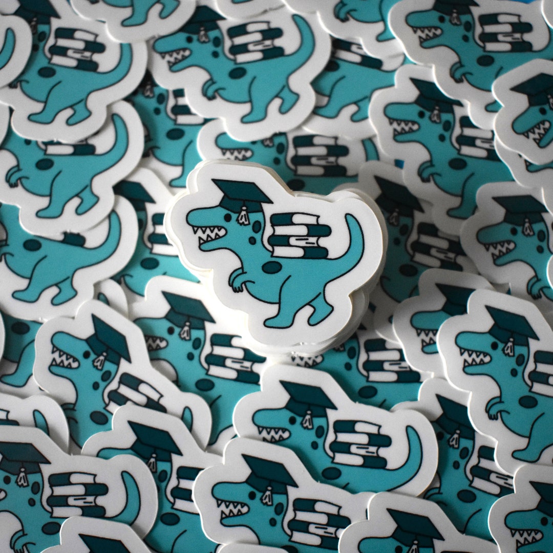 Dinosaur Books Sticker - Scrap Booking - Decoration - Readers - Book ...