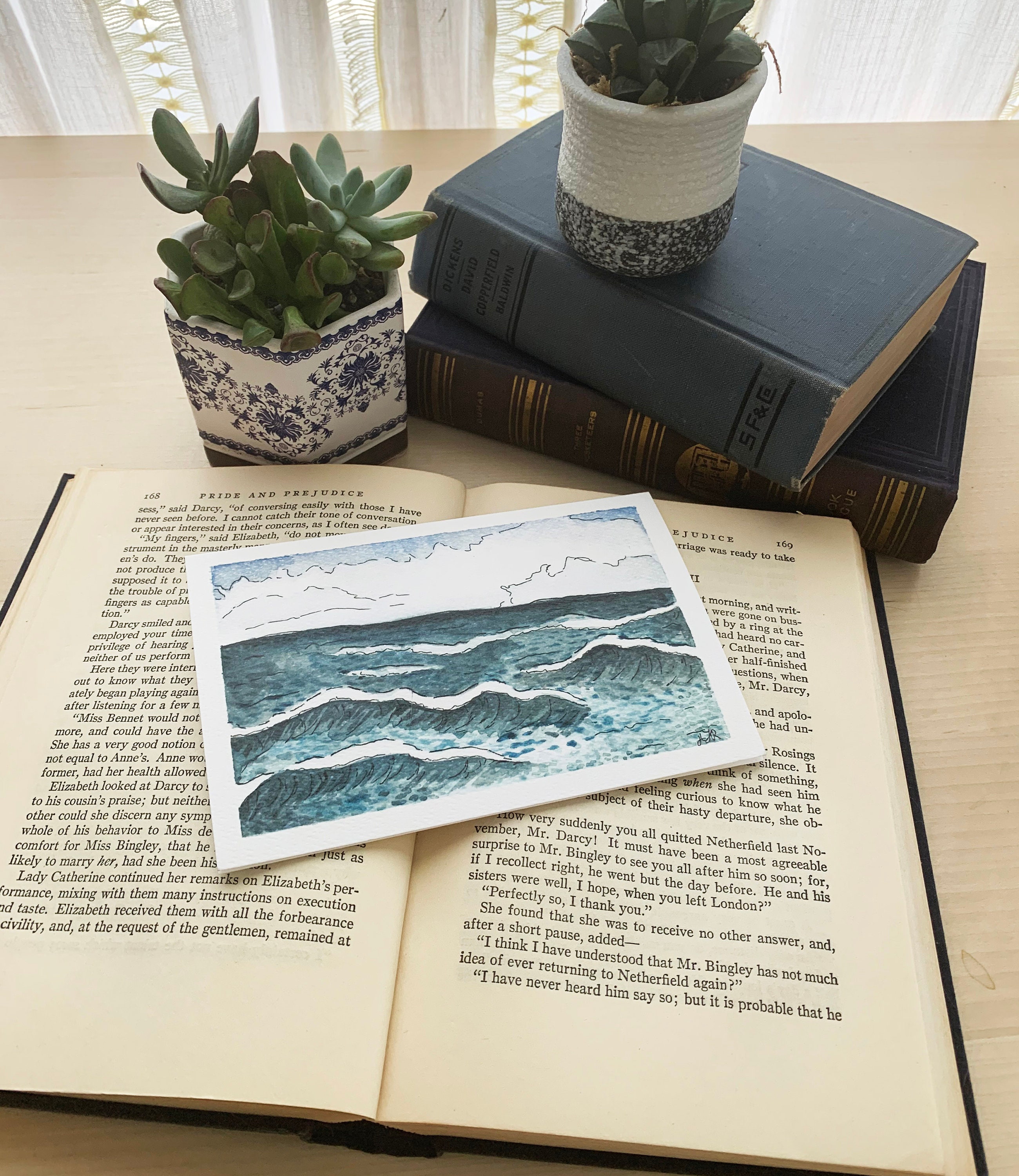 Watercolor Ocean Card Set | Etsy