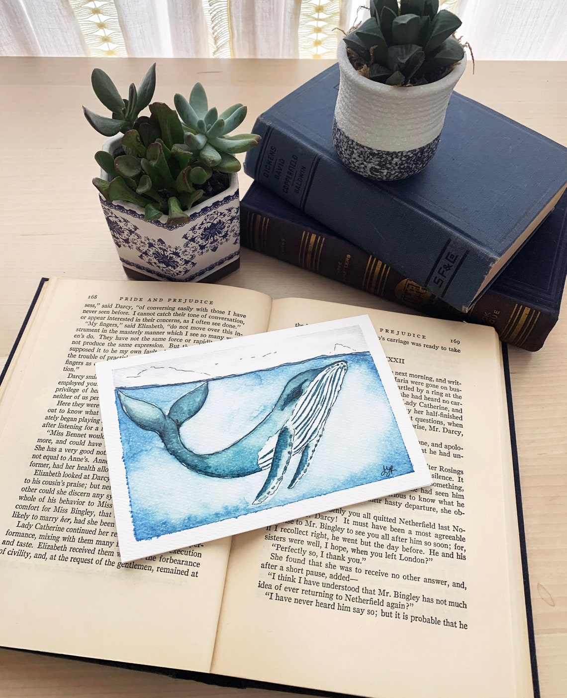 Watercolor Ocean Card Set | Etsy