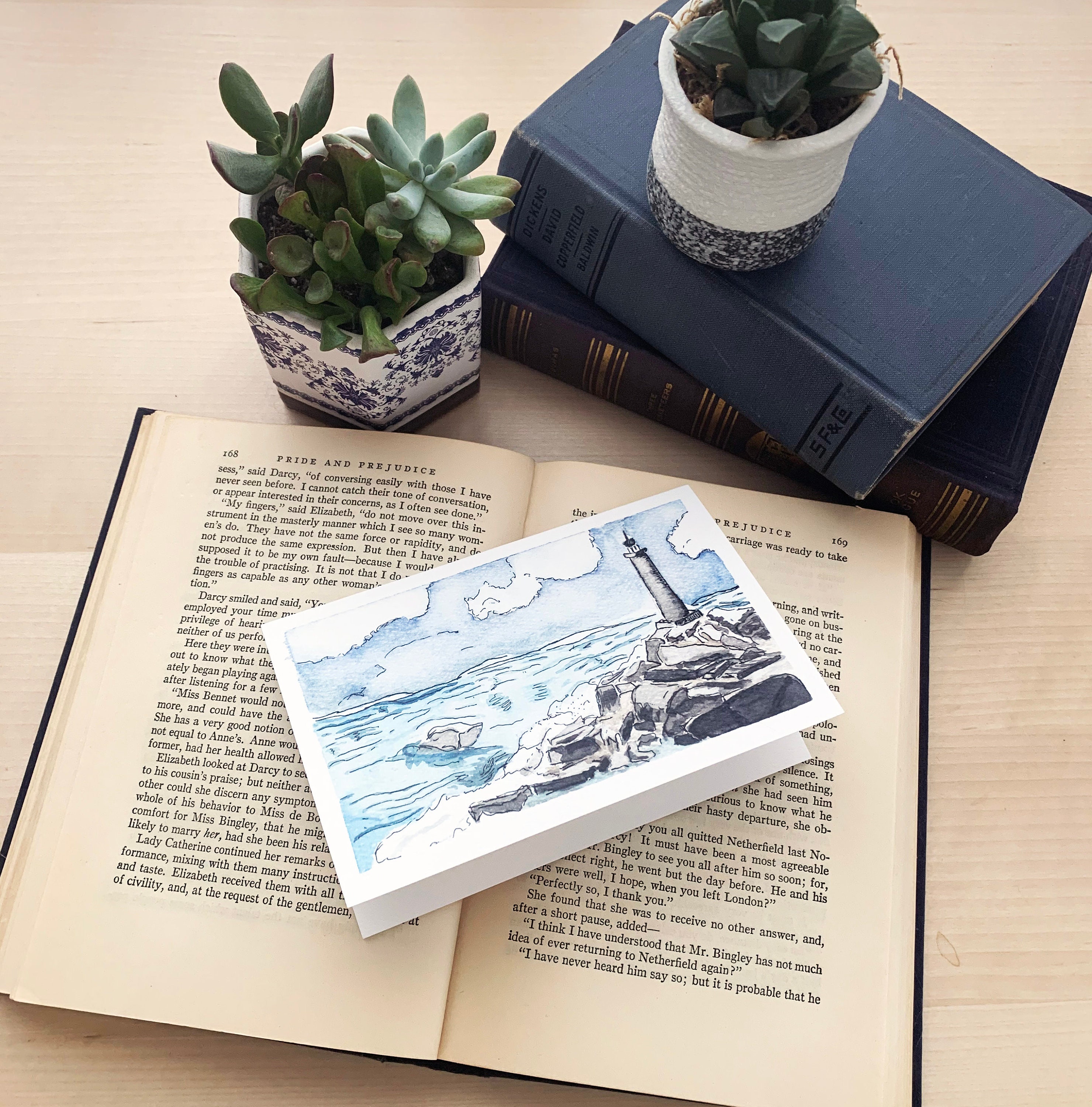 Watercolor Ocean Card Set | Etsy