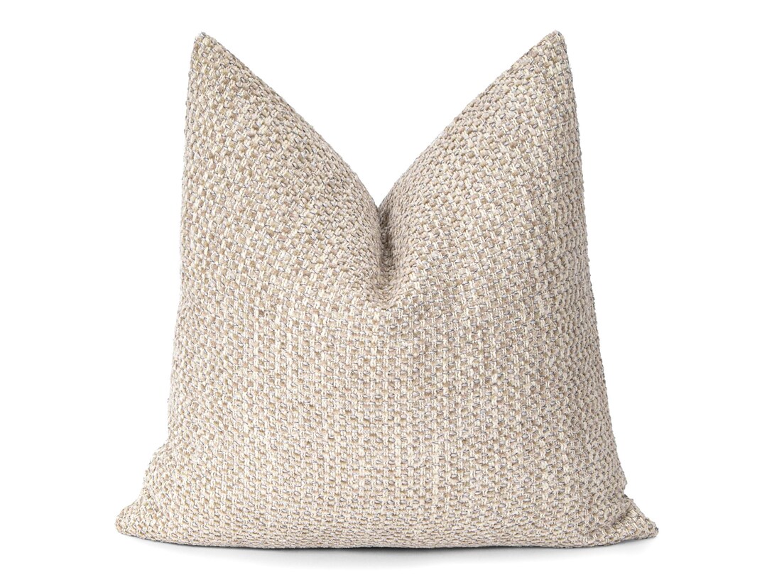 Textured Beige Pillow Cover • Beige Euro Sham Cover • Neutral Throw ...