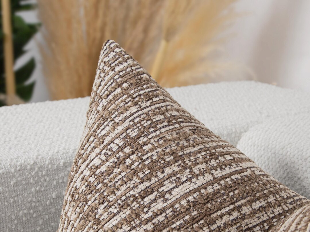 Beige and Brown Pillow Cover • Earthy Euro Sham • We Pay Duty for USA ...