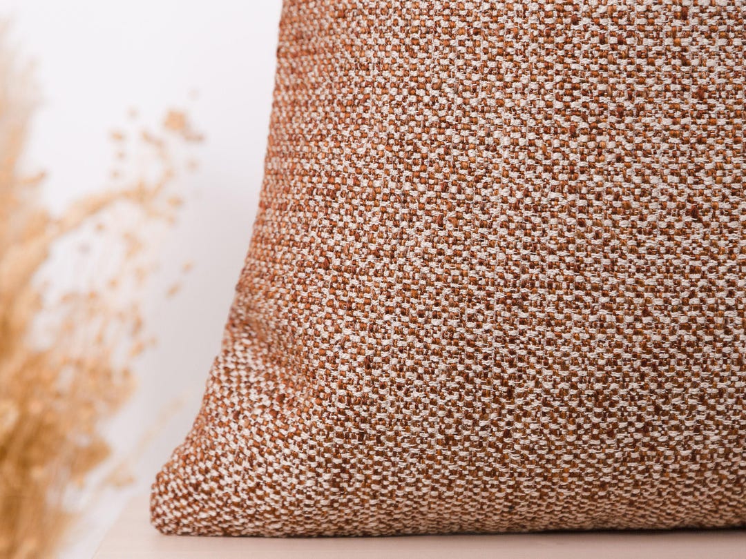Woven Copper Throw Pillow Cover | Boho Textured Euro Sham, We Pay Duty ...