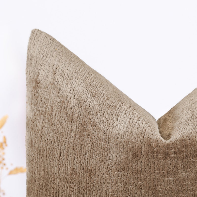 Taupe Textured Pillow - Etsy