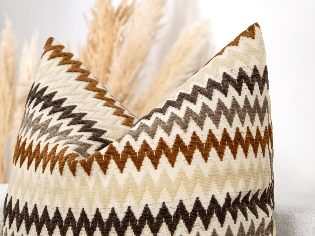 Colorful Woven Pillow Cover | Textured Super Soft Fabric, Earthy Tones ...