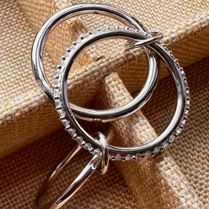 Multi Band Rings,3 Interlocking Silver Bands Ring Silver Stackable Band ...