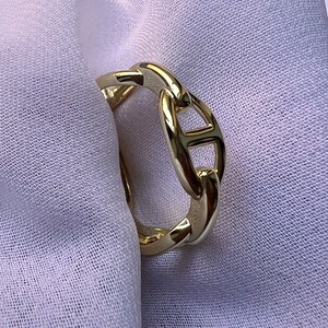 Gold Stacking Rings, Gold Mariner Ring,gold Link Ring Mariner Anchor ...