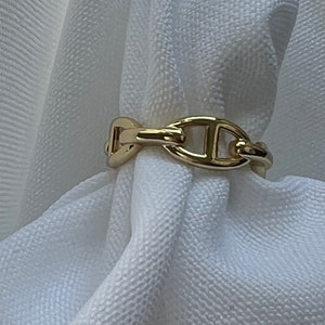 Gold Stacking Rings, Gold Mariner Ring,gold Link Ring Mariner Anchor ...