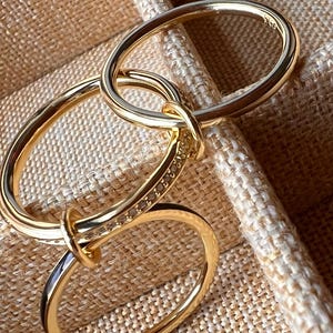 Multi Band Rings,gold Ring Set , Multi Link Connected Ring ,gold ...