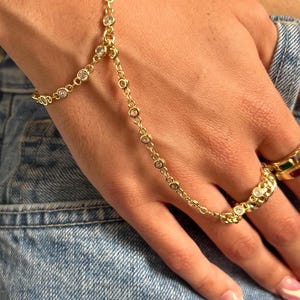 Gold Hand Chain , Ring Bracelet Hand Chain Gold , Gold Bracelet, Hand ...