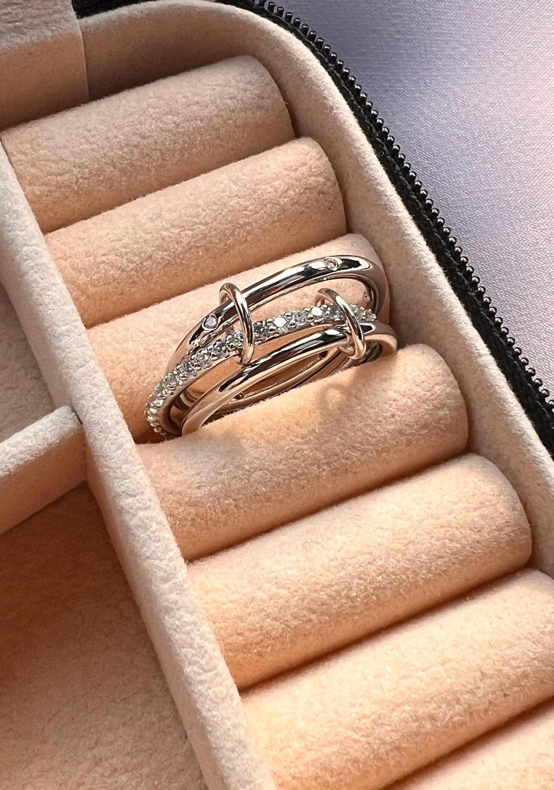 Multi Band Rings,3 Interlocking Silver Bands Ring Silver Stackable Band ...