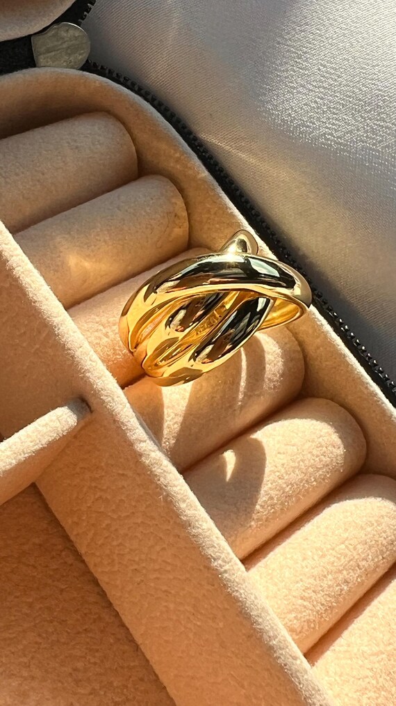 Chunky rings chunky gold statement rings chunky gold band rings thick gold ring gold ring swirl ring solid gold ring twisted chunky ring Etsy