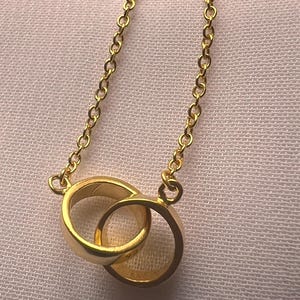 Double Circle Necklace, Interlocking Circle Necklace,double Rings ...