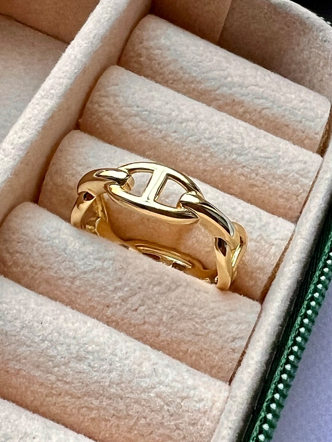 Gold Stacking Rings, Gold Mariner Ring,gold Link Ring Mariner Anchor ...