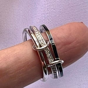 Multiband Ring ,stackable Rings,925 Sterling Silver Ring,diamond Stacking Ring Set ,set of 3 ...