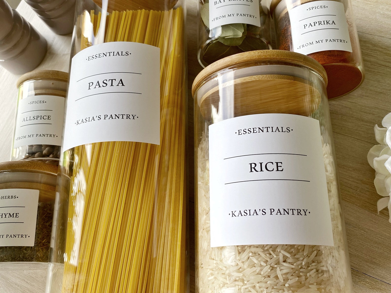 Minimalist Bespoke Labels Pantry Food Kitchen Organisation - Etsy