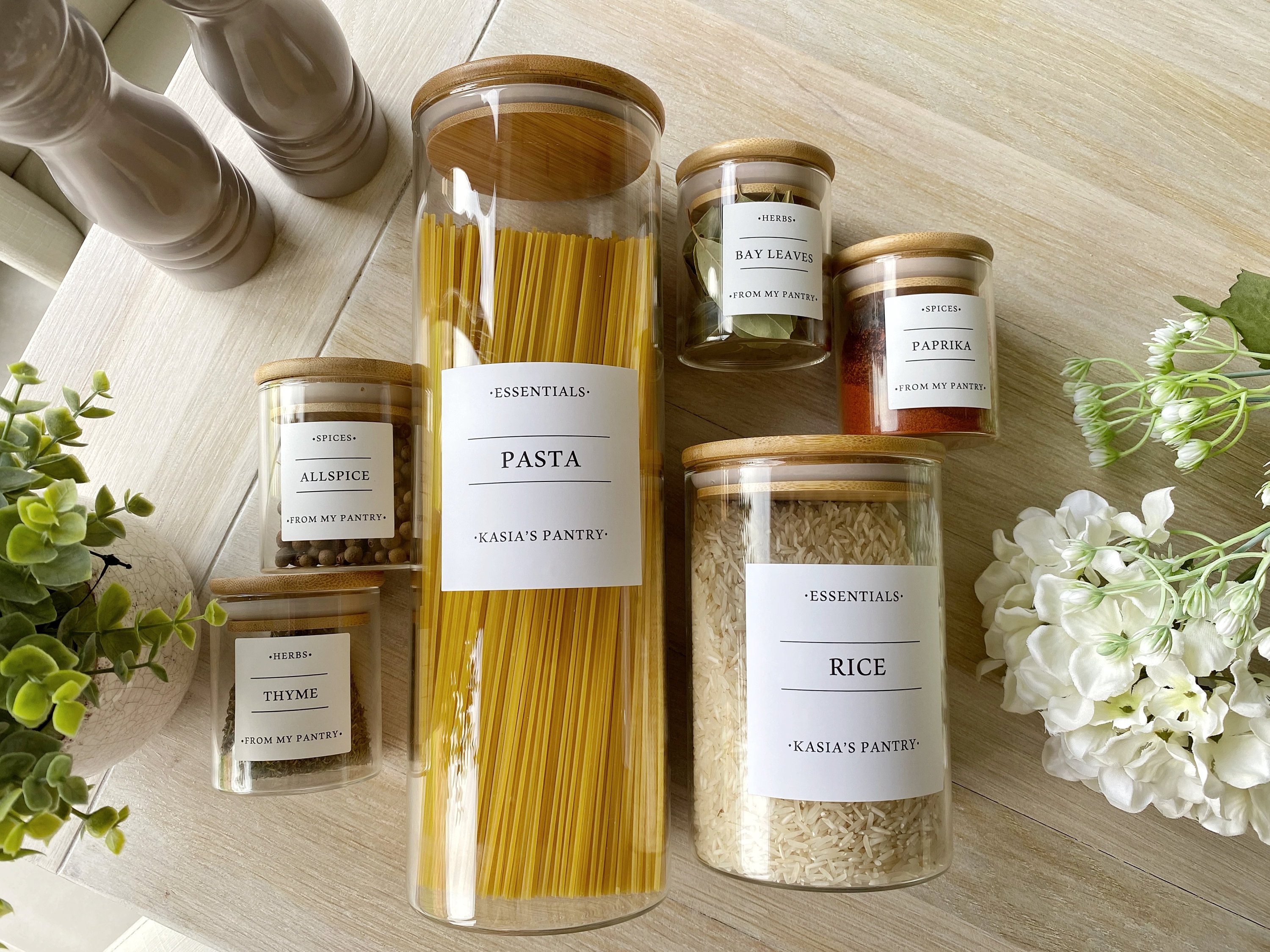 Minimalist Bespoke Labels Pantry Food Kitchen Organisation | Etsy UK