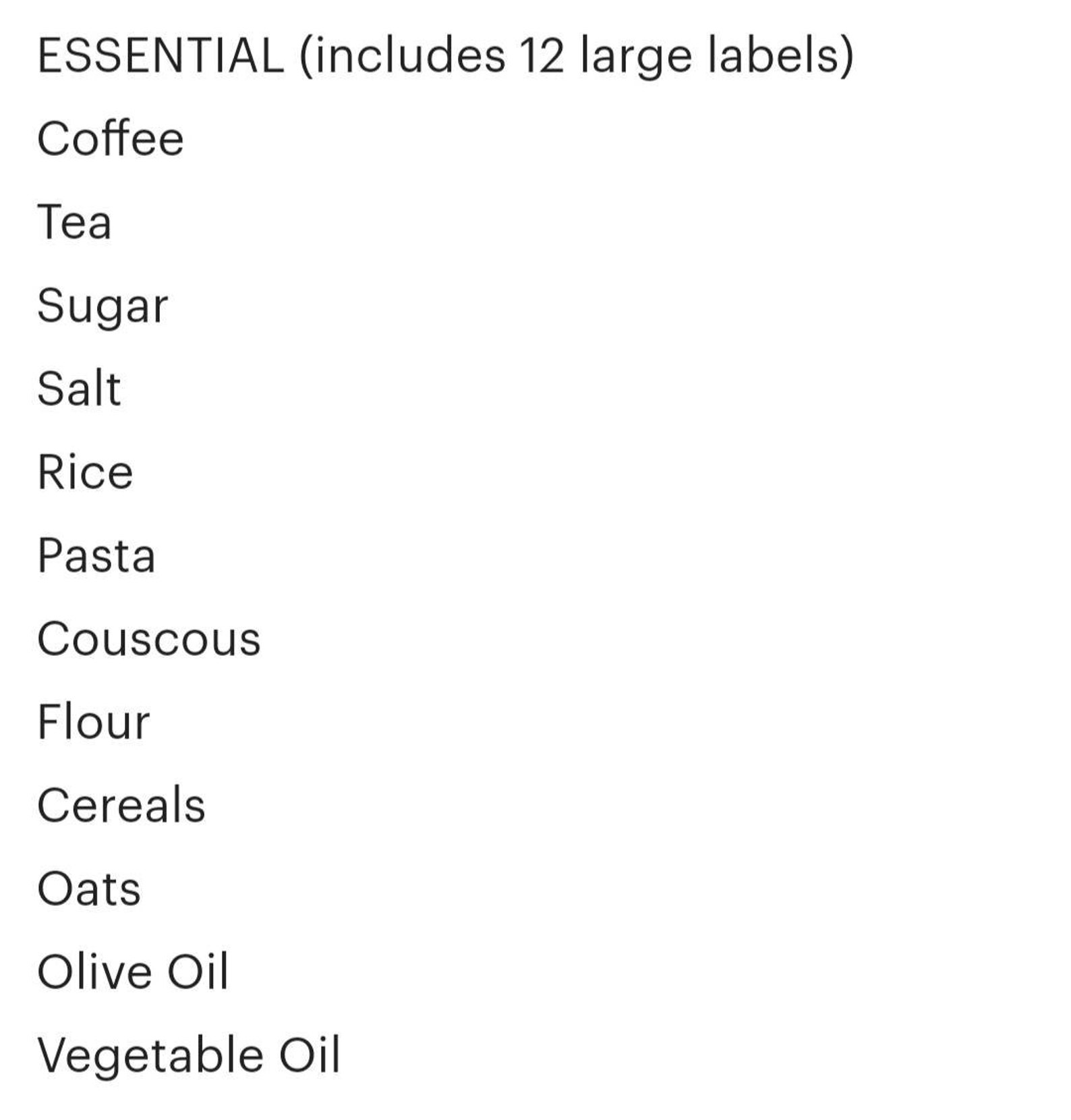 Minimalist Bespoke Labels Pantry Food Kitchen Organisation - Etsy