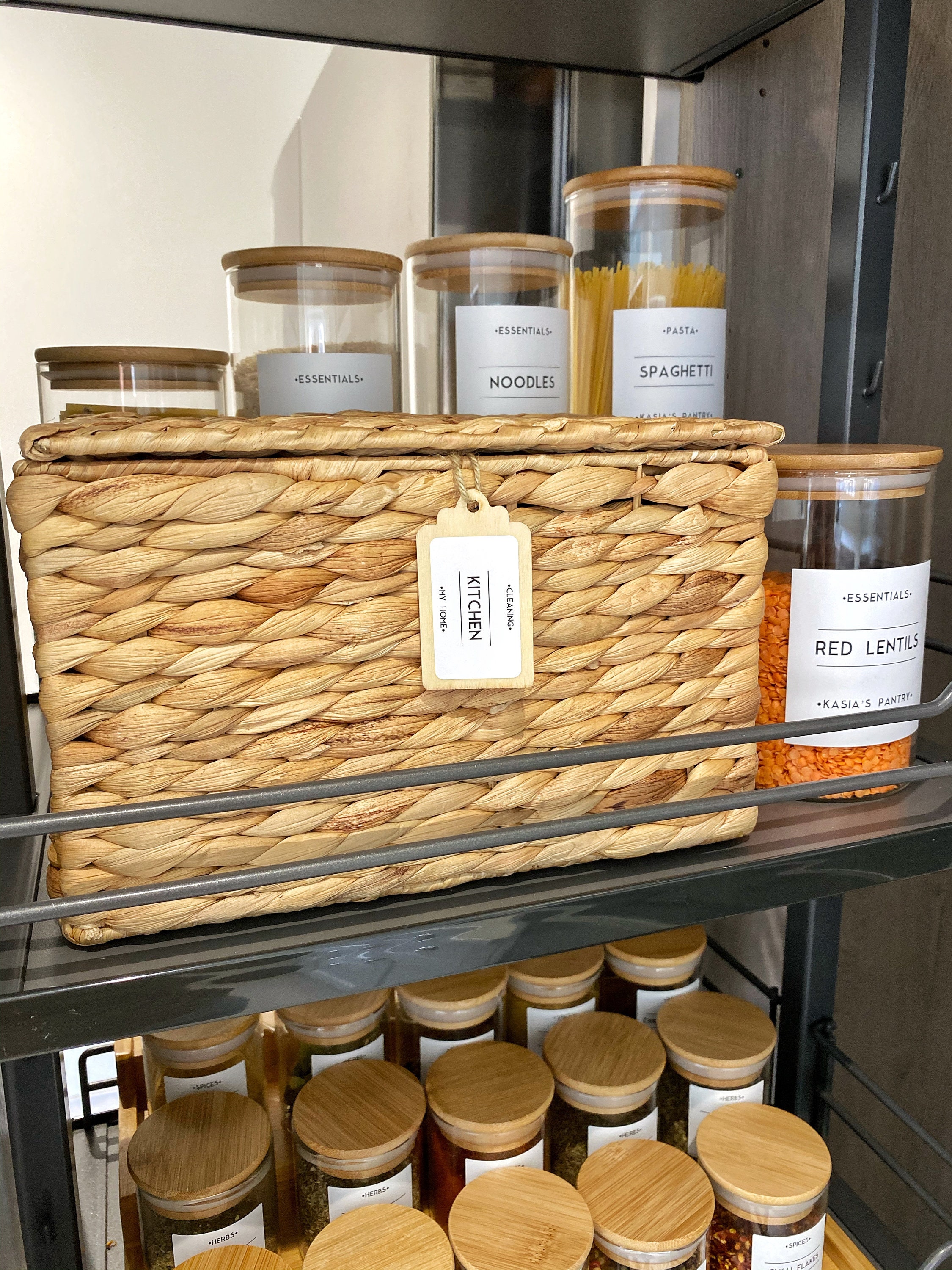 Wooden Personalised Storage Tags With Labels Modern | Etsy UK