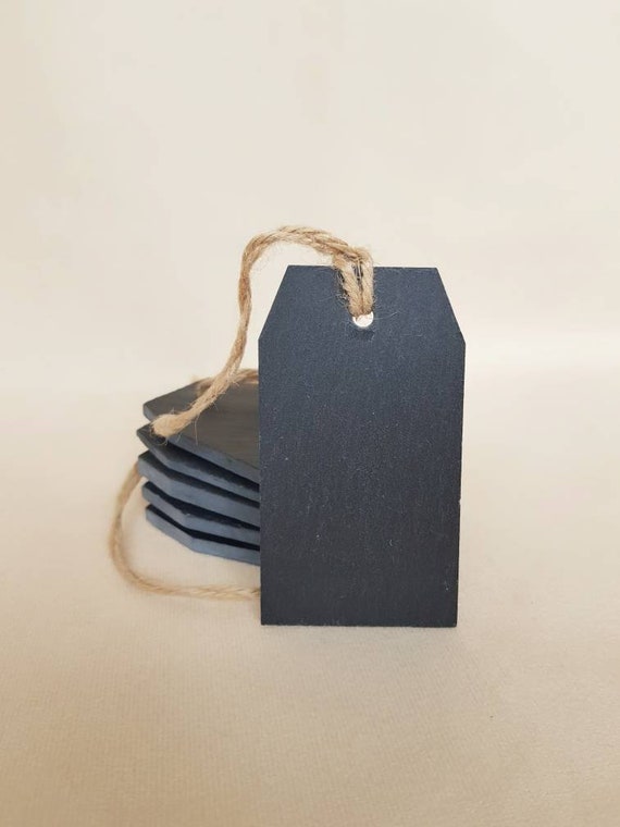 Black Slate Personalised Tags With Labels Chalk Pen Home | Etsy UK