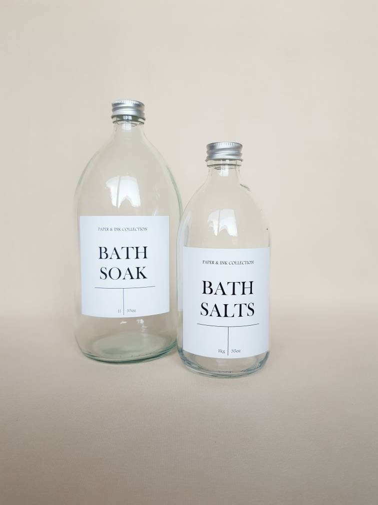 Clear Glass Pump Bottle | Personalized Waterproof Label, 500ml - Etsy