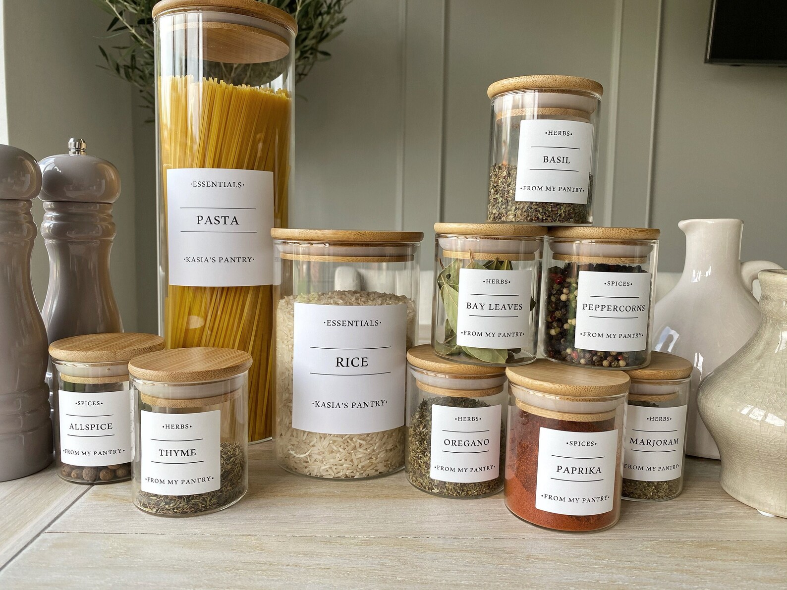 Minimalist Bespoke Labels Pantry Food Kitchen Organisation - Etsy