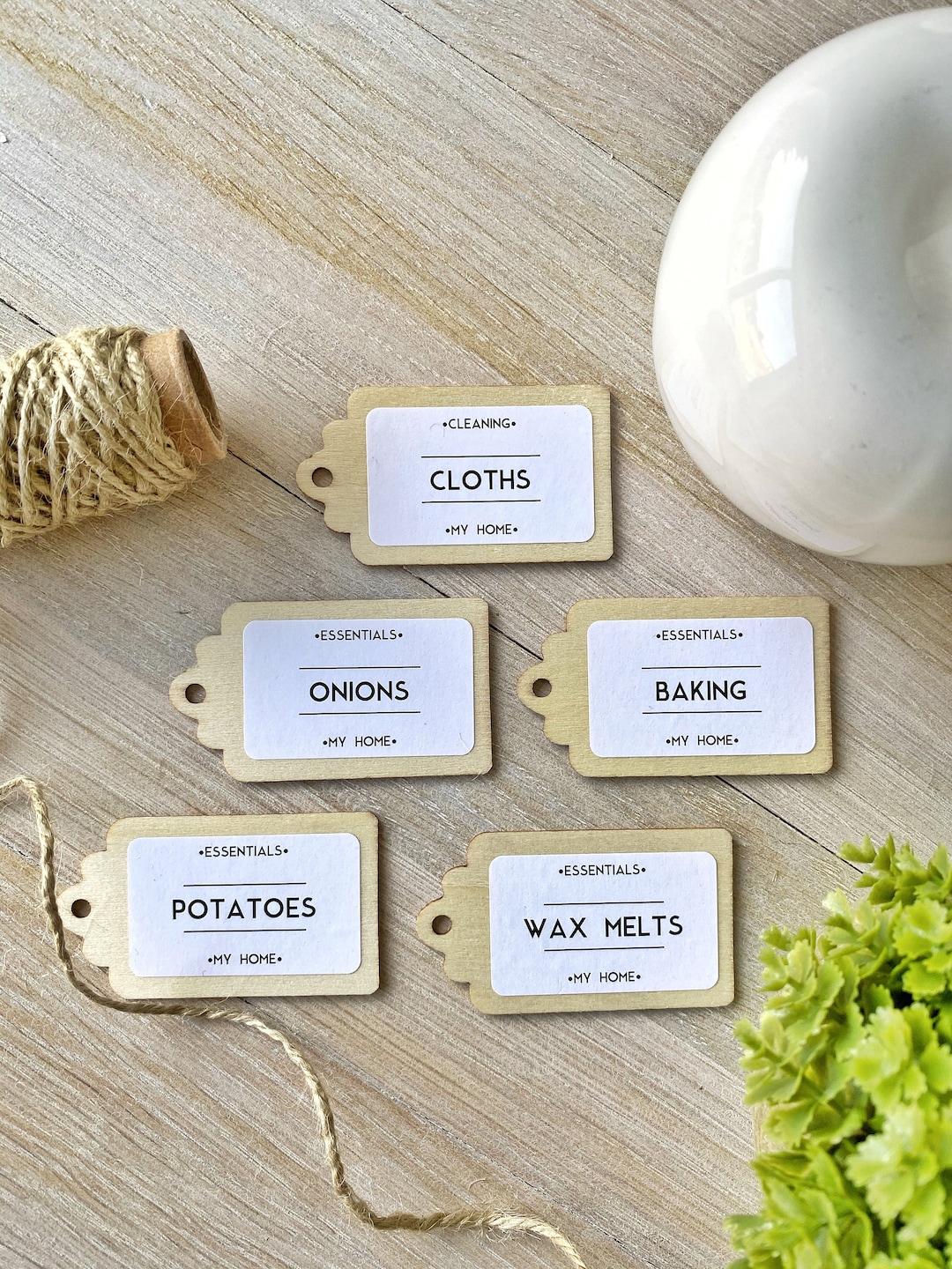 Wooden Personalised Storage Tags With Labels | Modern Minimalist ...