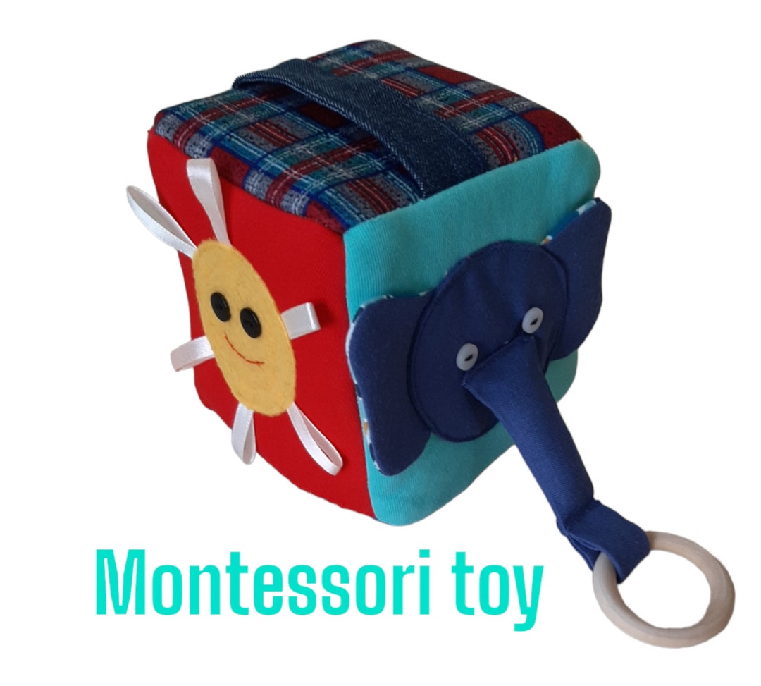 Montessori Soft Sensory Baby Cube Toy, Activity Sensory Blok for Baby ...