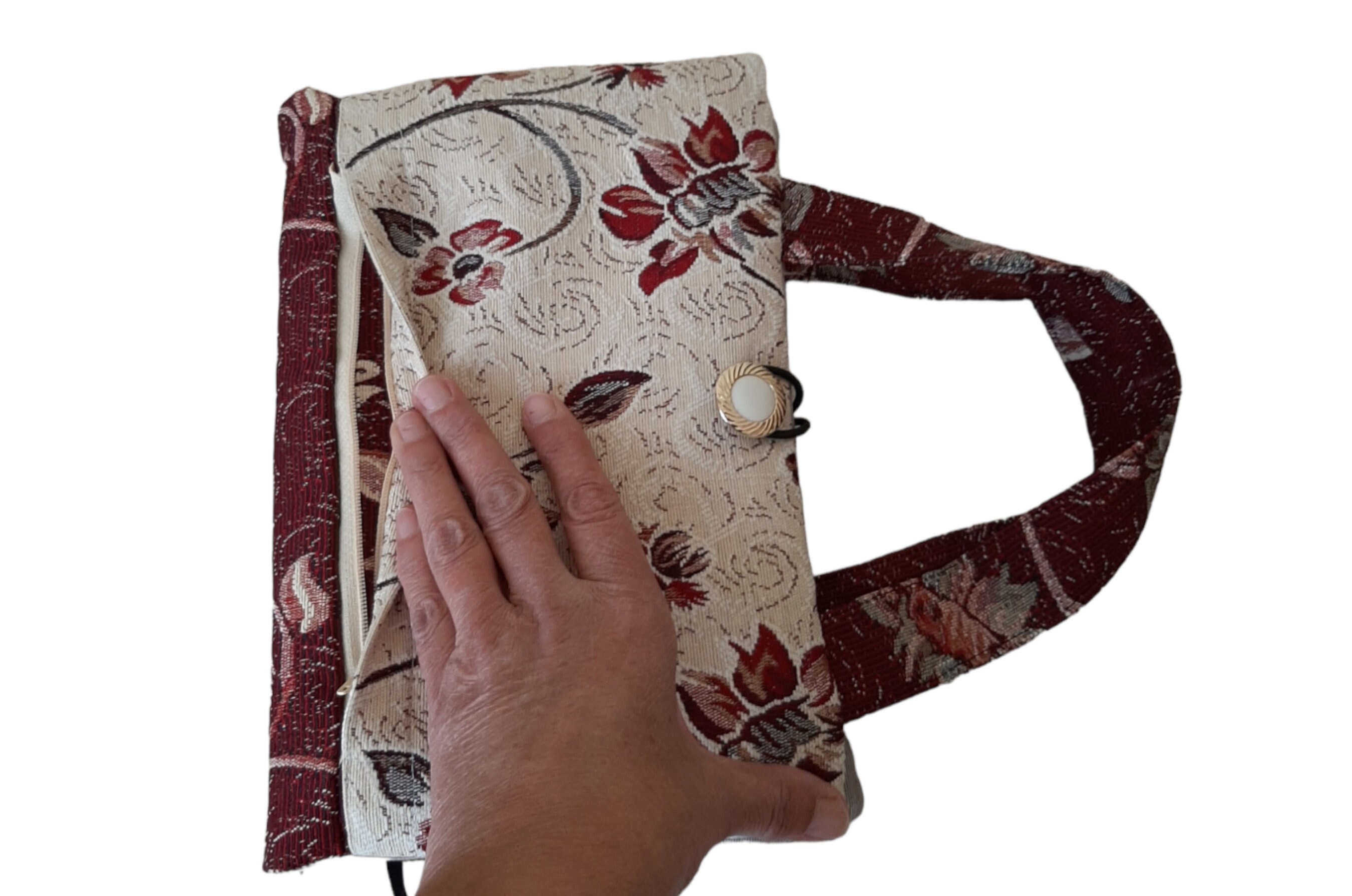 Cloth Book Cover With Handles, Notebook or Journal Cover, Fabric Bible ...