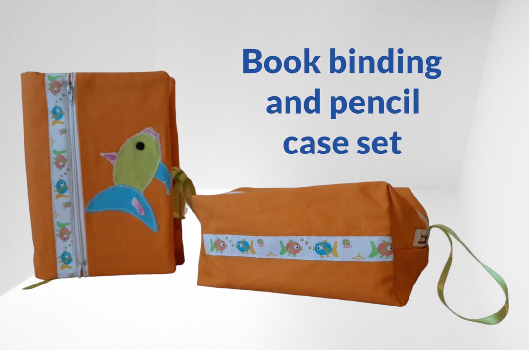 Book Cover and Pencil Case Set, Waterproof Book Bindingset and Reusable ...