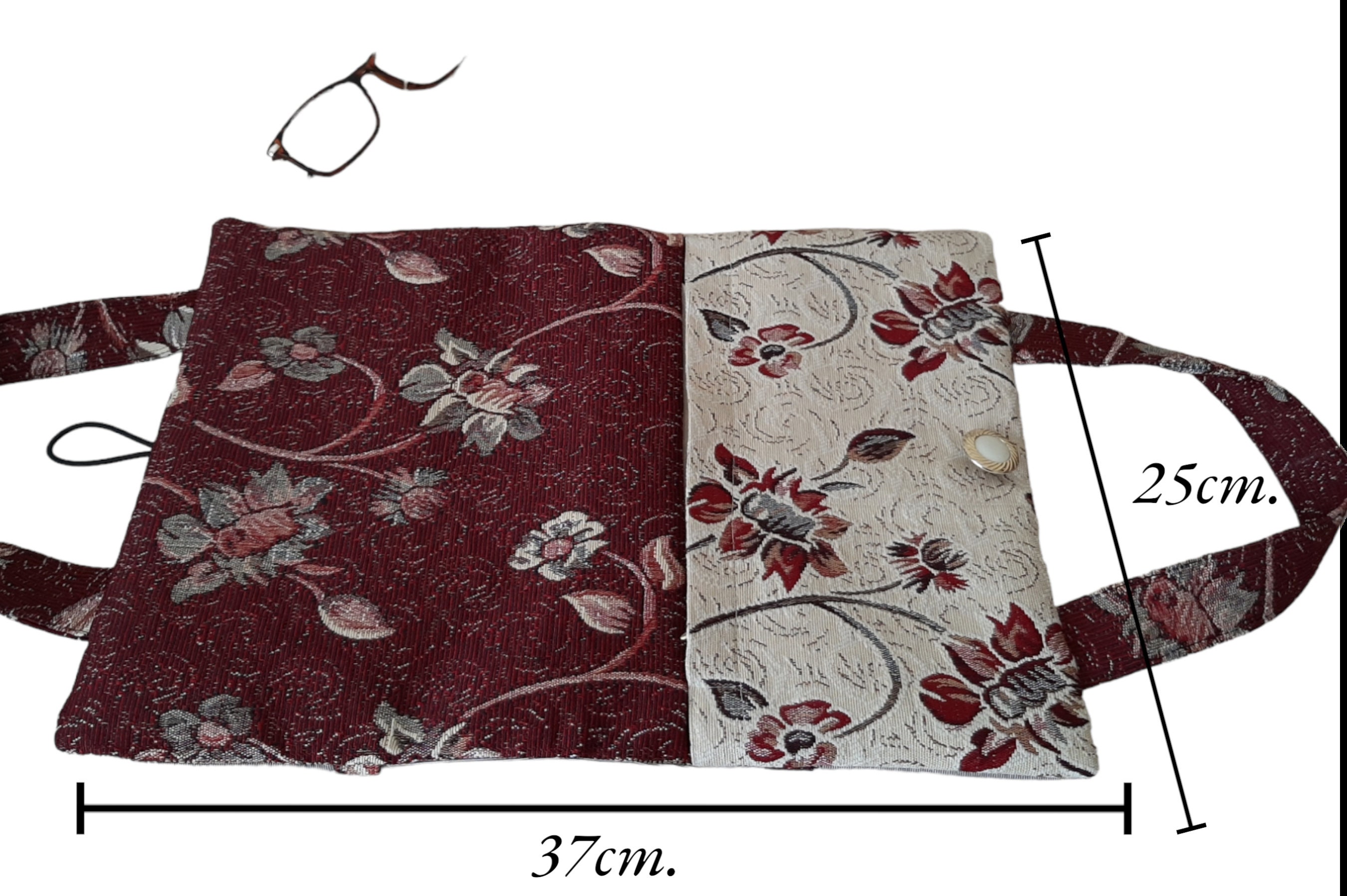 Cloth Book Cover With Handles, Notebook or Journal Cover, Fabric Bible ...