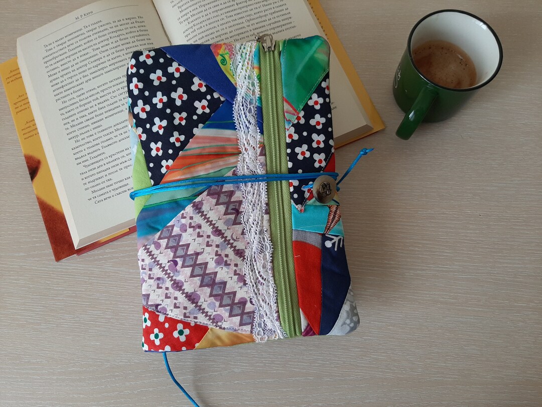 Book Cover Made of Fabric Patchwork, Book Sleeve, Book Accessory, Bible ...