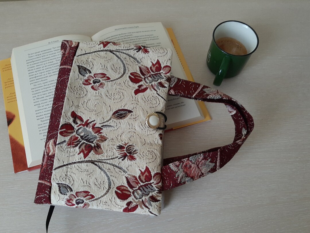 Cloth Book Cover With Handles, Notebook or Journal Cover, Fabric Bible ...