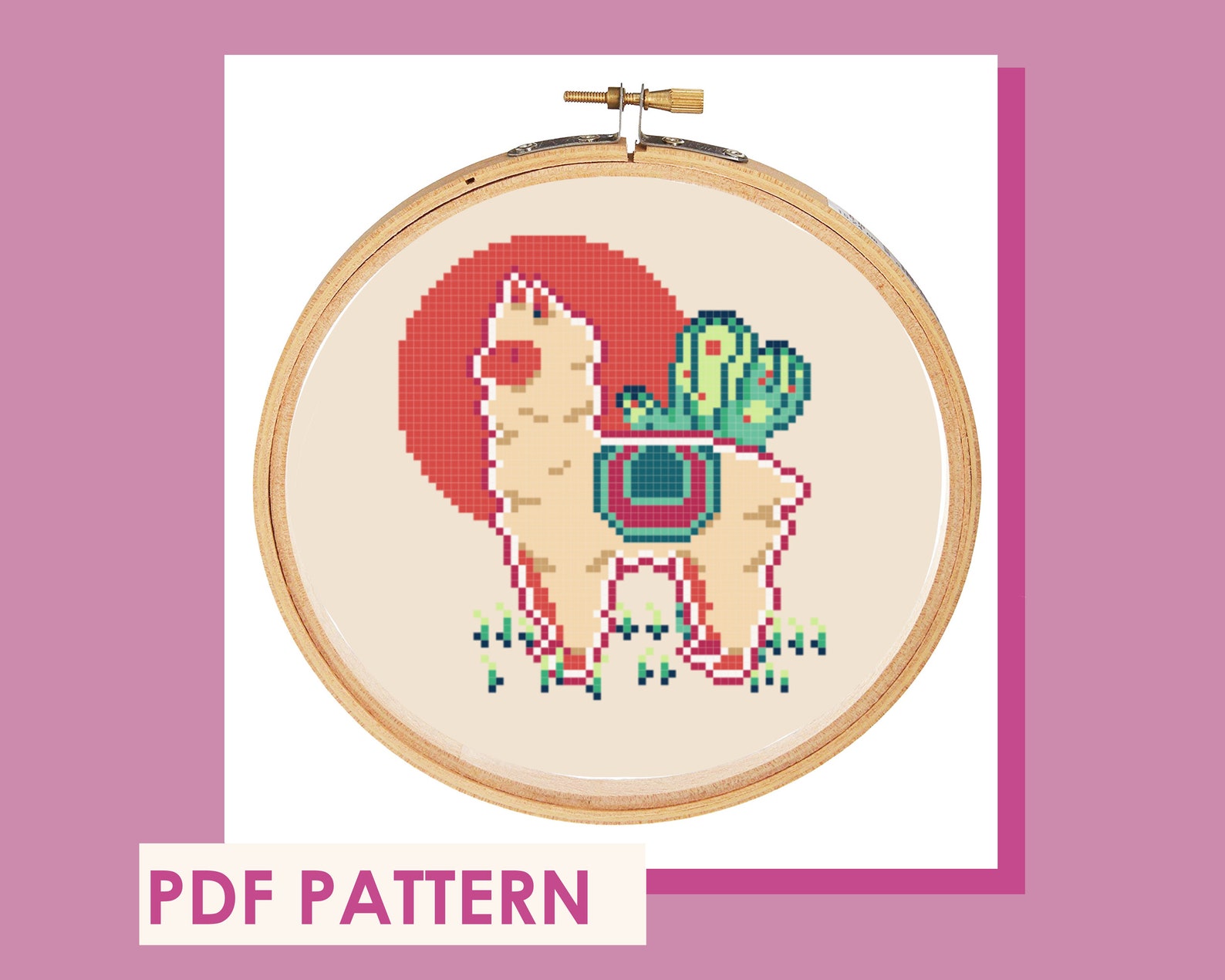 Alpaca Morning Cross Stitch Pattern PDF / Simple / Minimal / Aesthetic ...