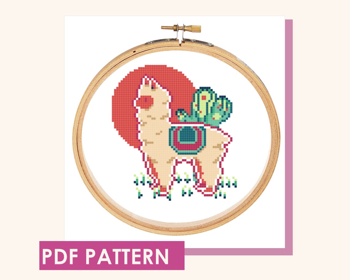 Alpaca Morning Cross Stitch Pattern PDF / Simple / Minimal / Aesthetic ...